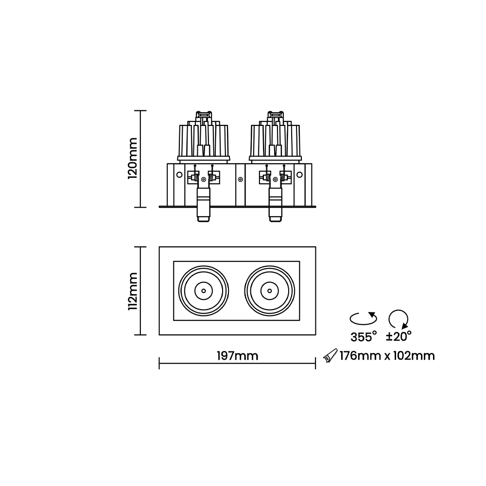 Luke Pro 50 2Way - 2X15W | Abby Lighting